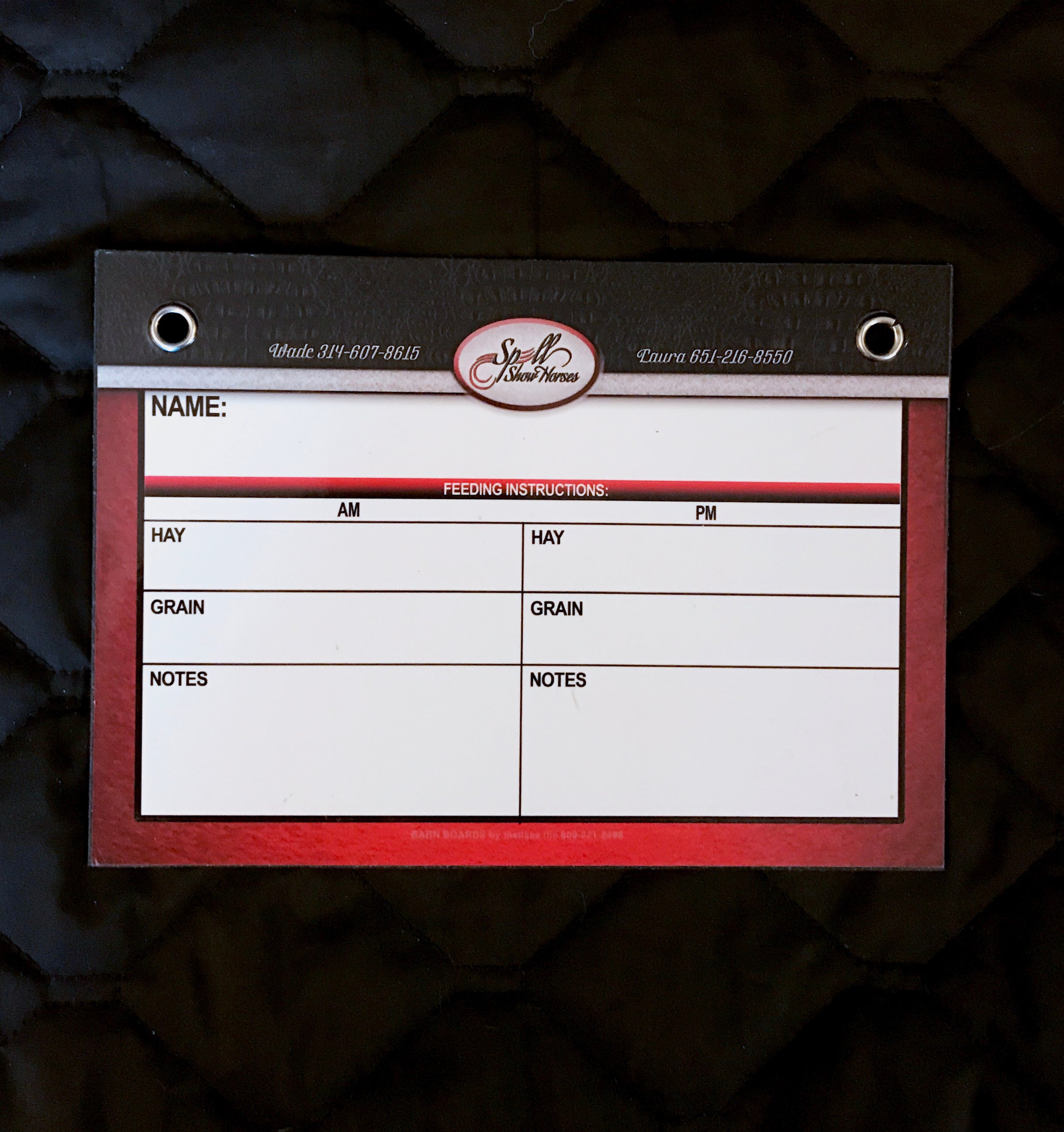 Stall Cards | Barn Boards By Melissa Ilic